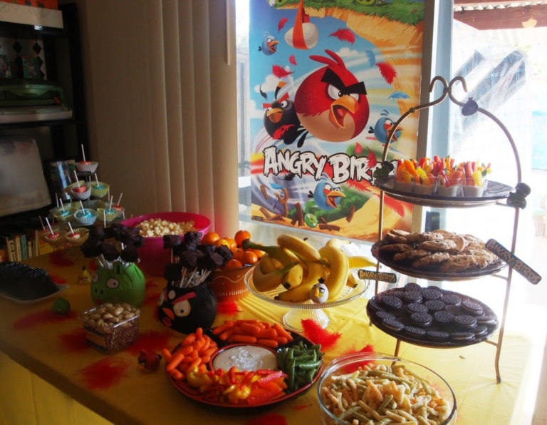 Angry Birds birthday party for our four-year old