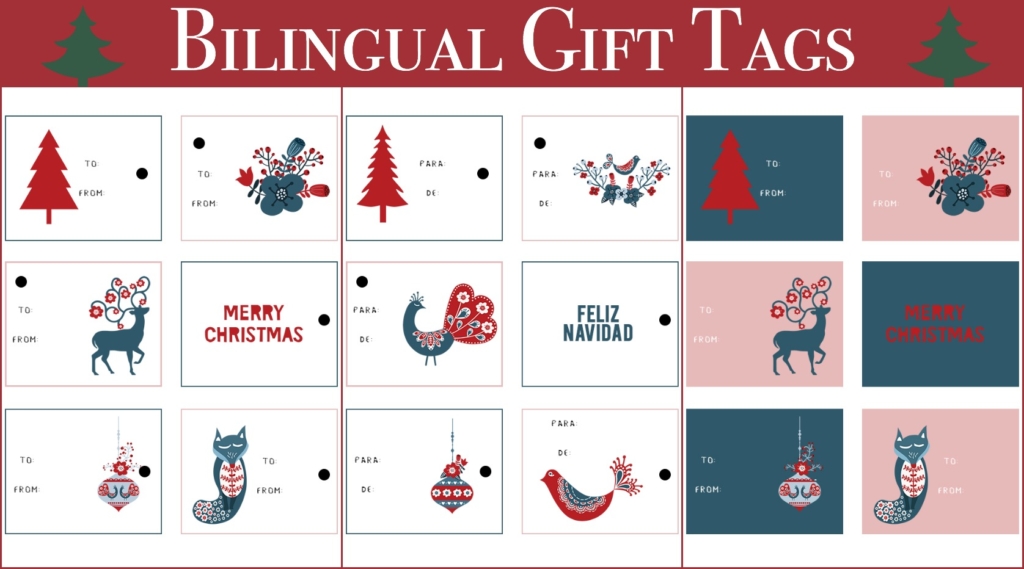 Free bilingual gift tags printables