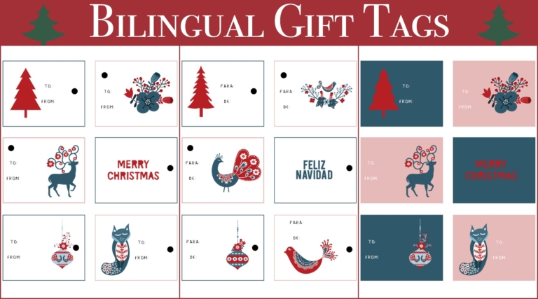 Free bilingual gift tags printables