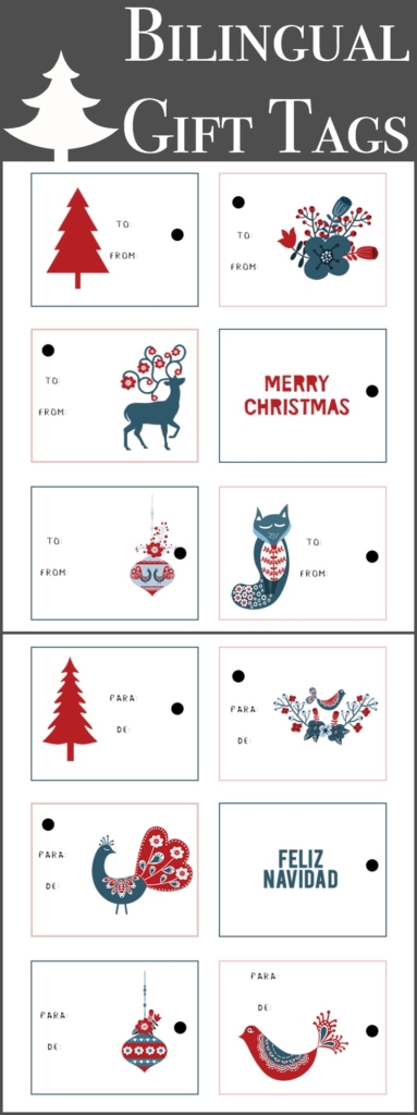 Free bilingual gift tags printables