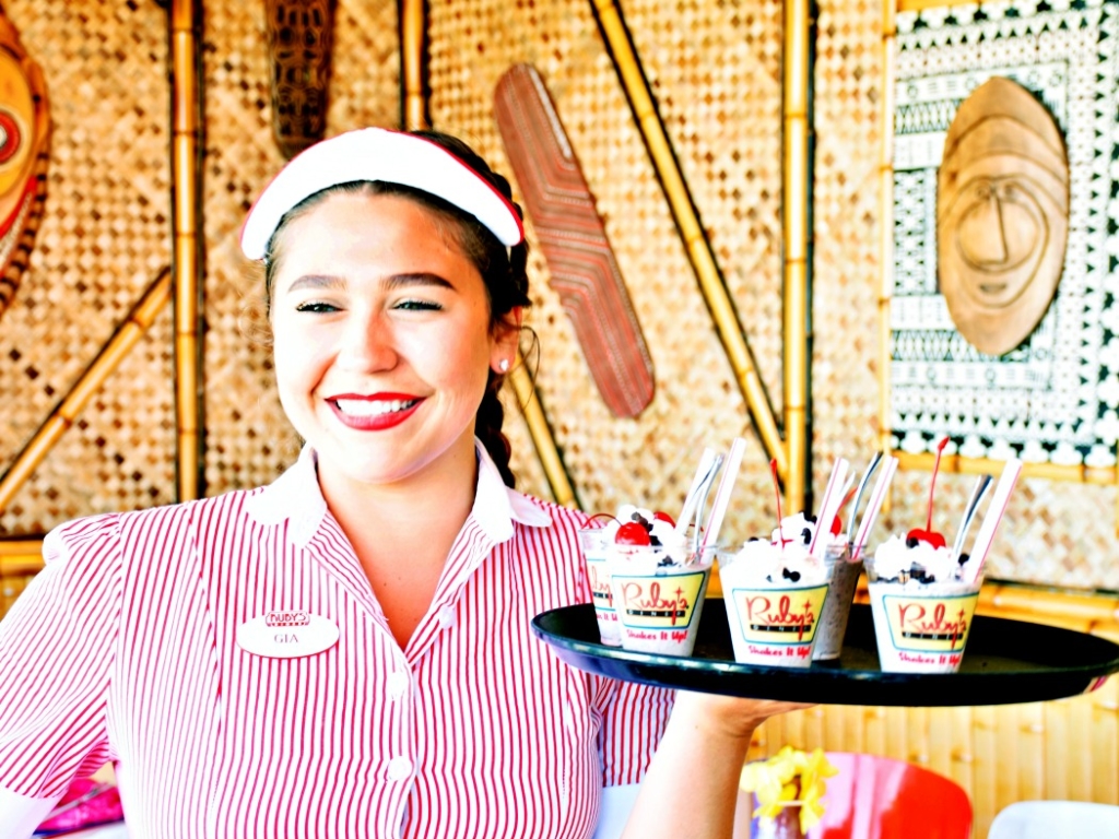 The Ruby's Diner Tiki Room is a great birthday party place in San Clemente