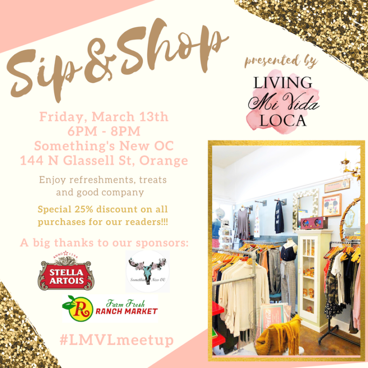 Sip & Shop event at Something's New OC Boutique