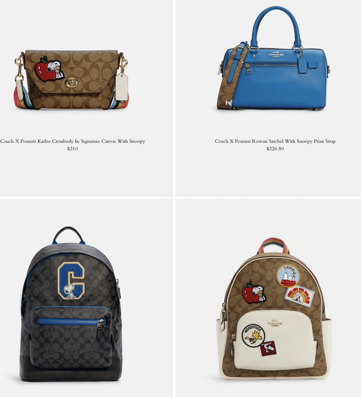 Just released: Coach x Peanuts Collection